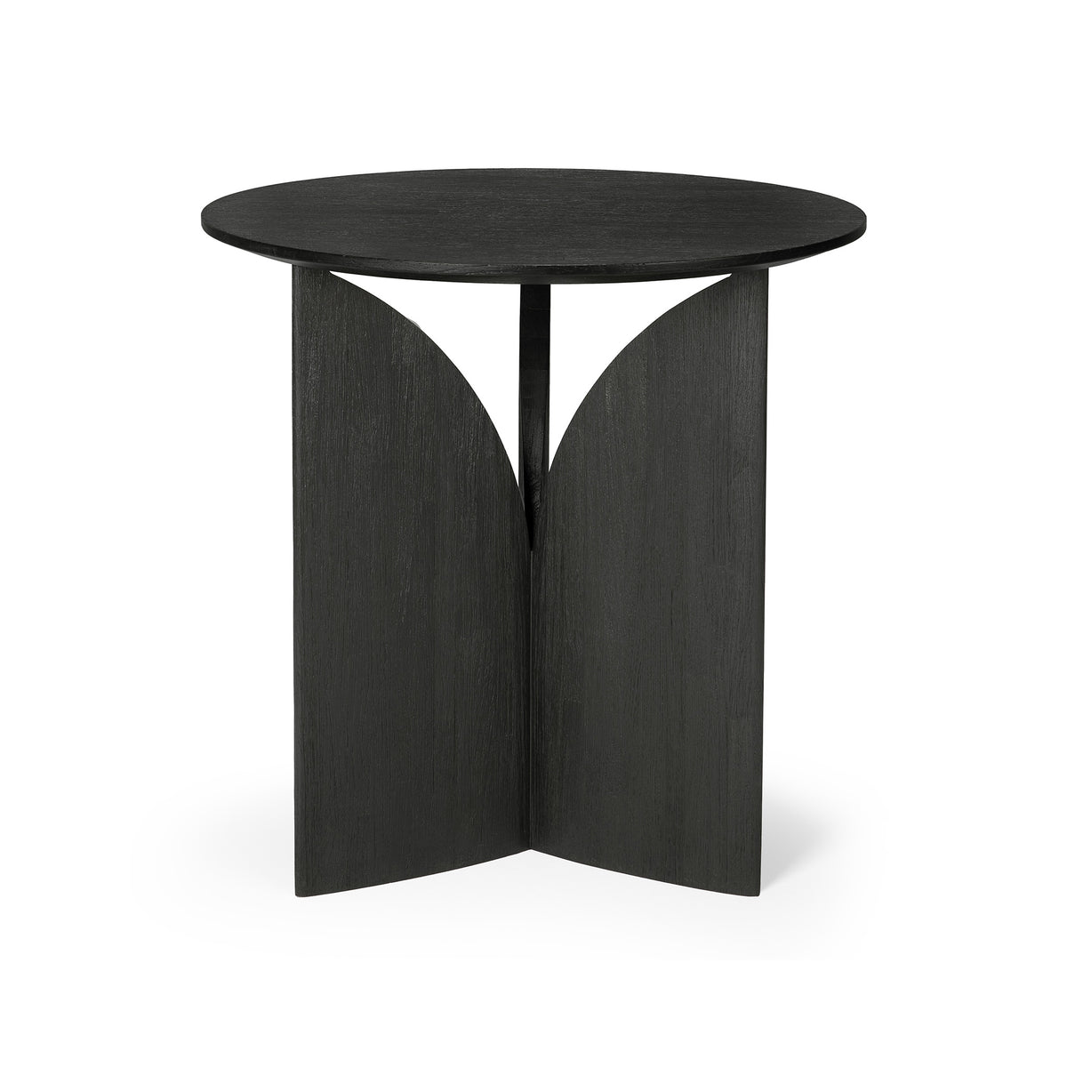 Fin Side Table in Varnished Teak Black – Maison Roseaux