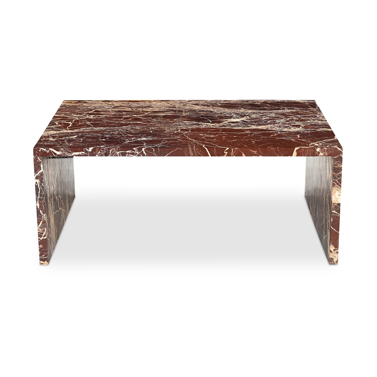 Caleb Coffee Table in Rosso Levanto Marble – Maison Roseaux