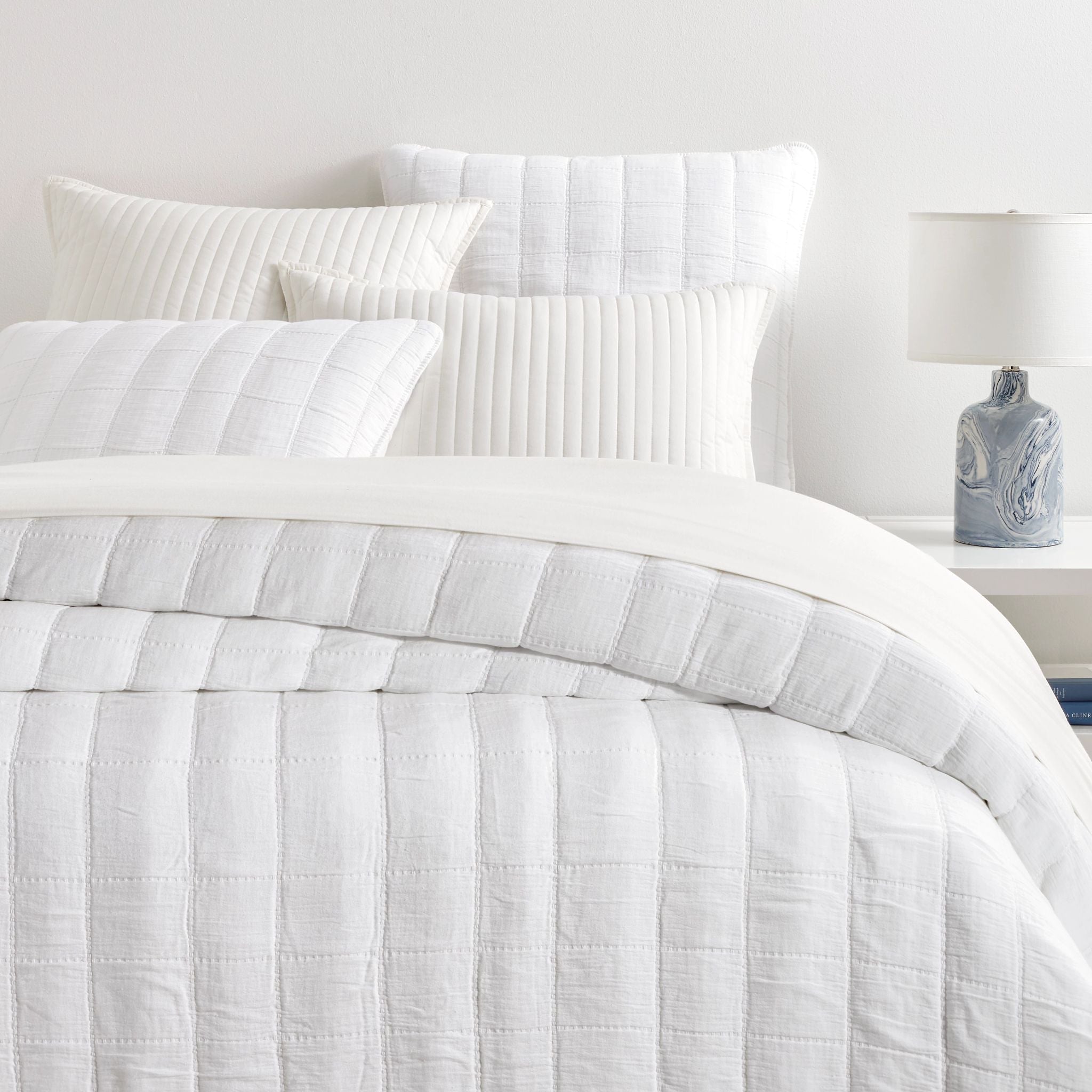 Monet White Quilted Sham – Maison Roseaux