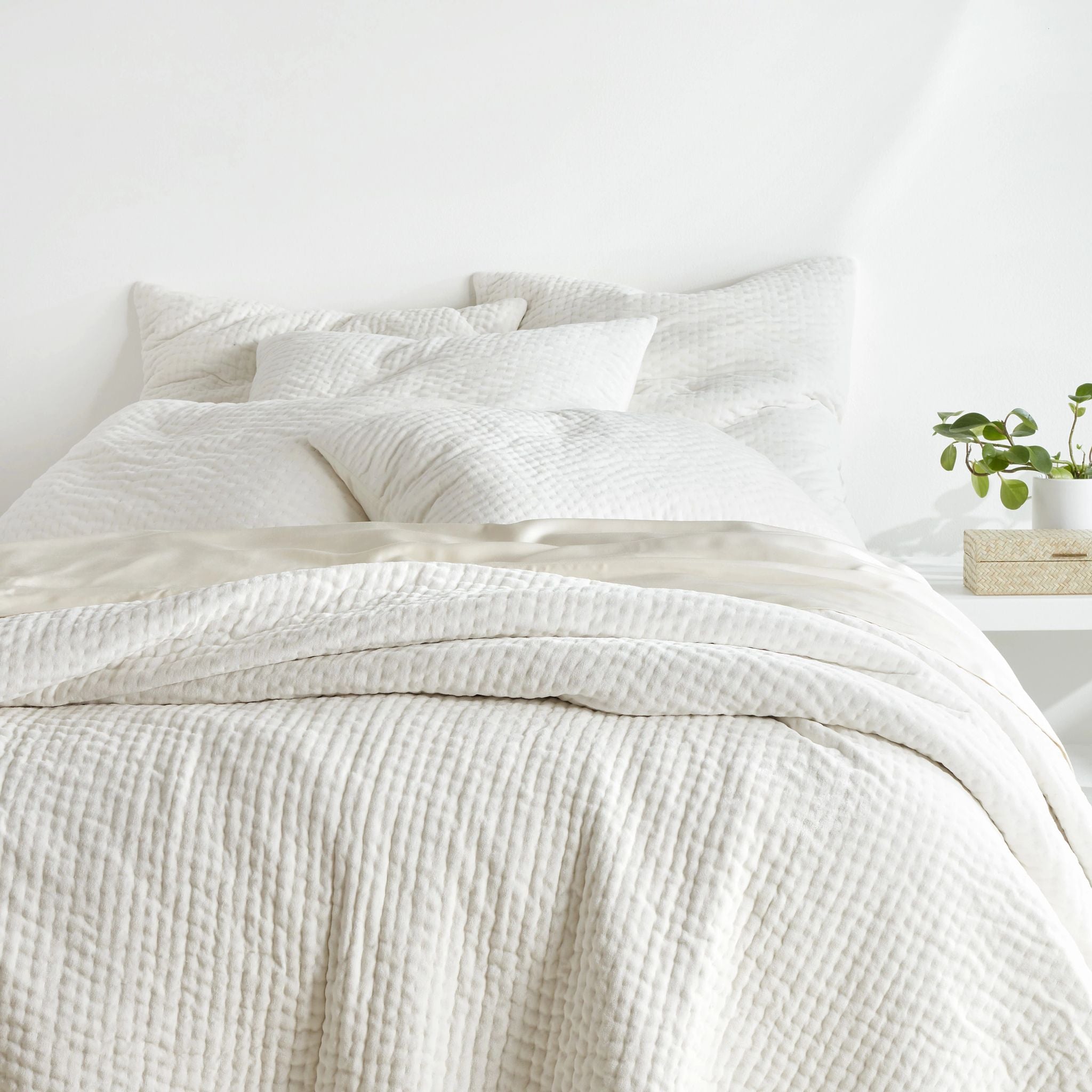 Viola Velvet Dove White Quilted Sham – Maison Roseaux