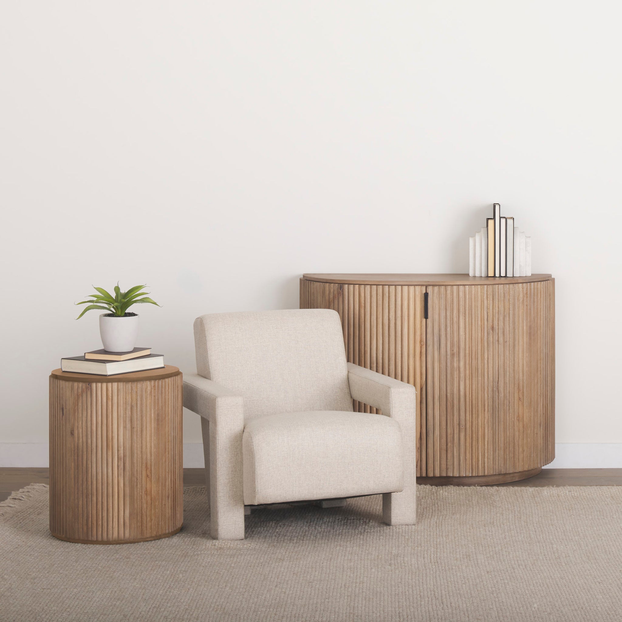Talea Light Brown Wood Fluted Accent Cabinet – Maison Roseaux